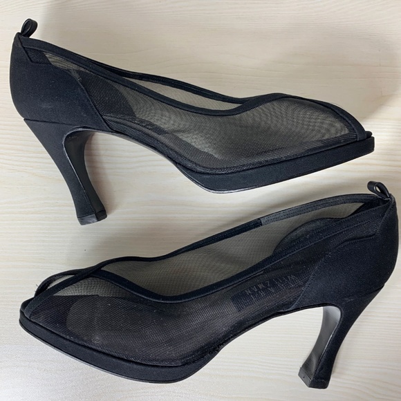 Stuart Weitzman | Shoes | Stuart Weitzman Black Sheer Peep Toe Pumps ...